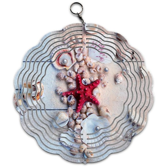 Design | Red Starfish Sea Slugs And Shells Design Wind Spinner | Poshmark